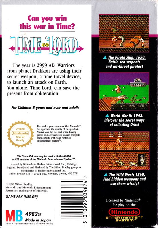 Time Lord cover or packaging material - MobyGames