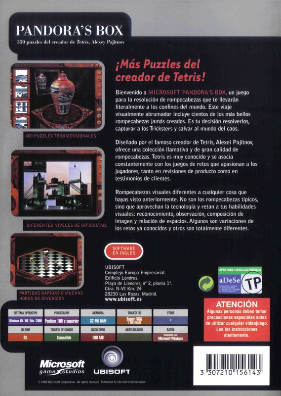 Microsoft Pandora's Box cover or packaging material - MobyGames