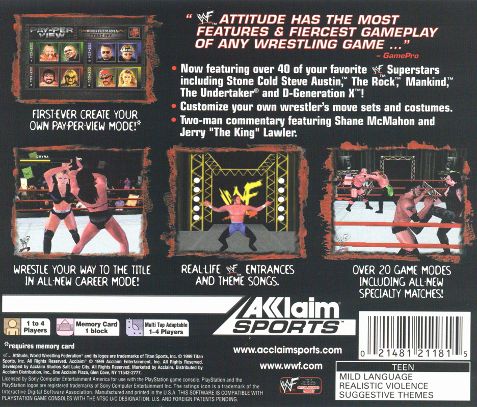 WWF Attitude cover or packaging material - MobyGames