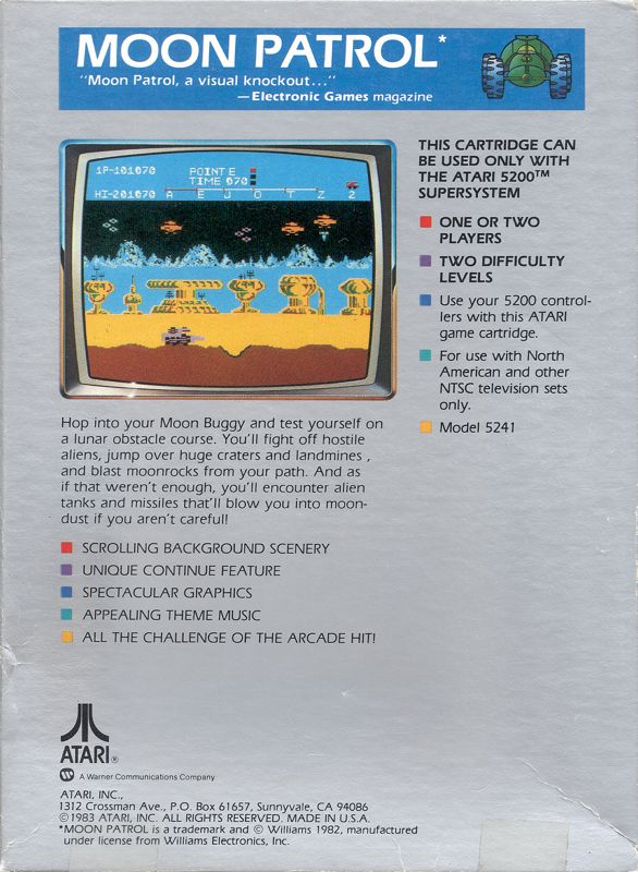 Moon Patrol cover or packaging material - MobyGames
