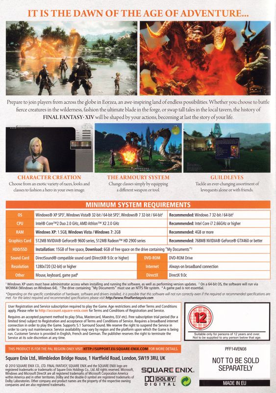 Final Fantasy XIV Online (Collector's Edition) cover or packaging ...