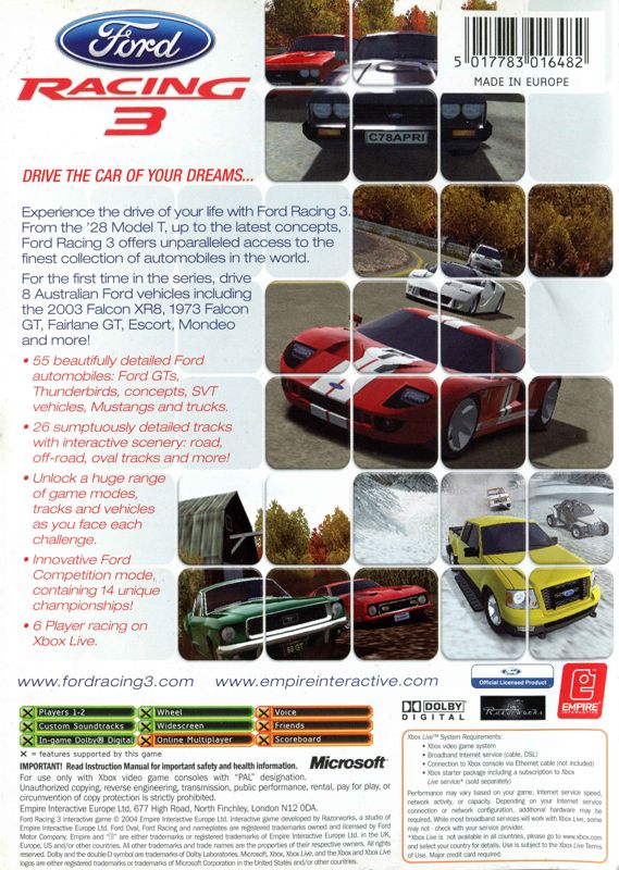 Ford Racing 3 cover or packaging material - MobyGames