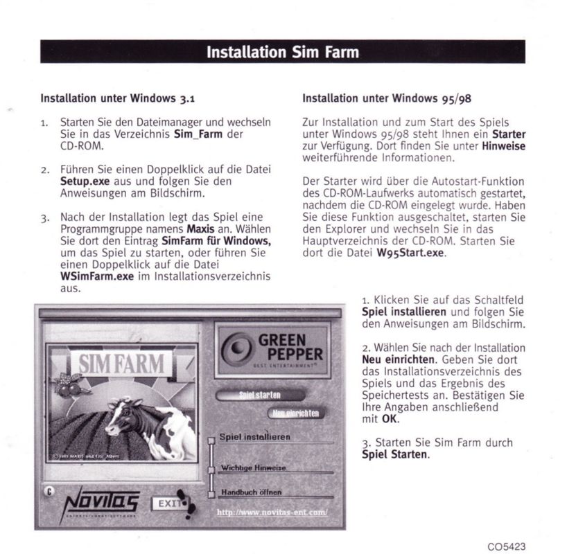 Sim Farm cover or packaging material - MobyGames