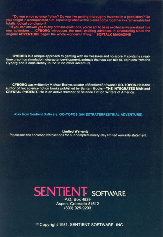 Cyborg cover or packaging material - MobyGames