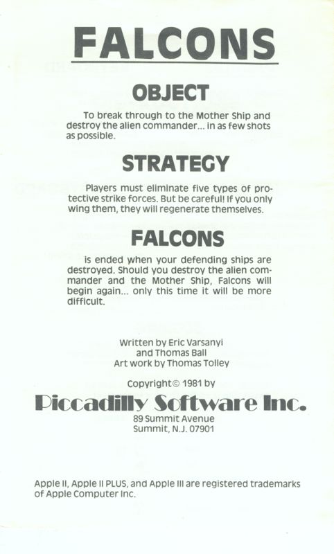 Falcons cover or packaging material - MobyGames