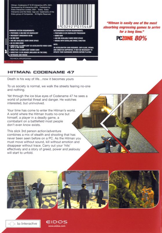 Hitman: Codename 47 cover or packaging material - MobyGames