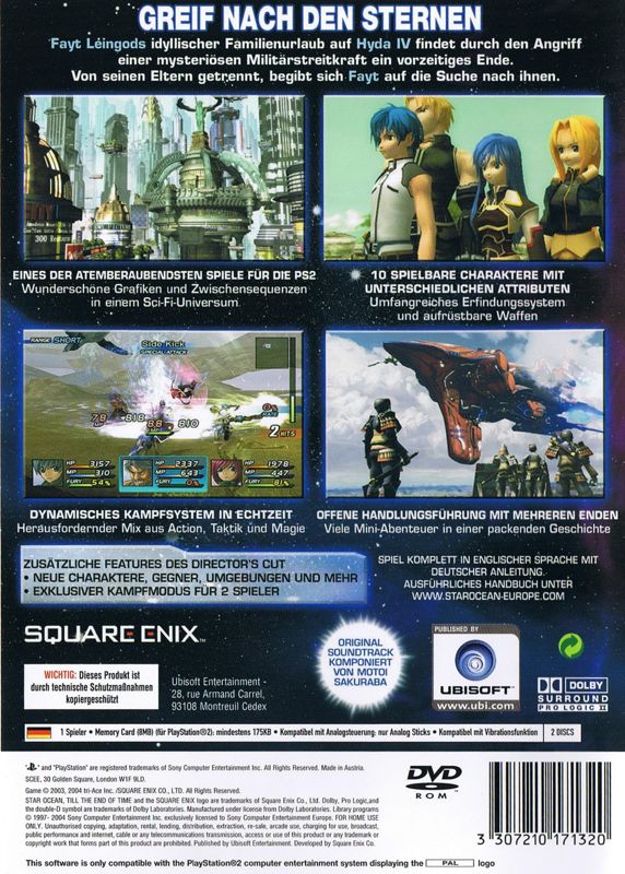 Star Ocean: Till the End of Time cover or packaging material - MobyGames