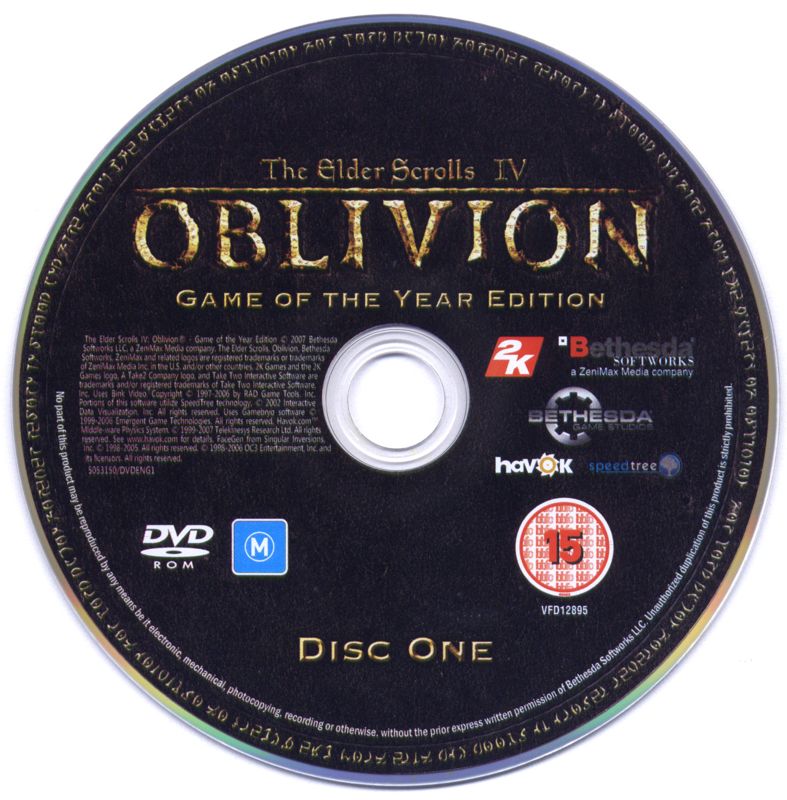 The Elder Scrolls IV: Oblivion - Game of the Year Edition cover or packaging material - MobyGames