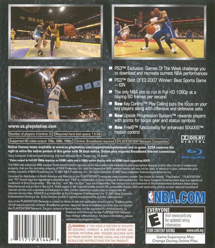 NBA 08 cover or packaging material - MobyGames