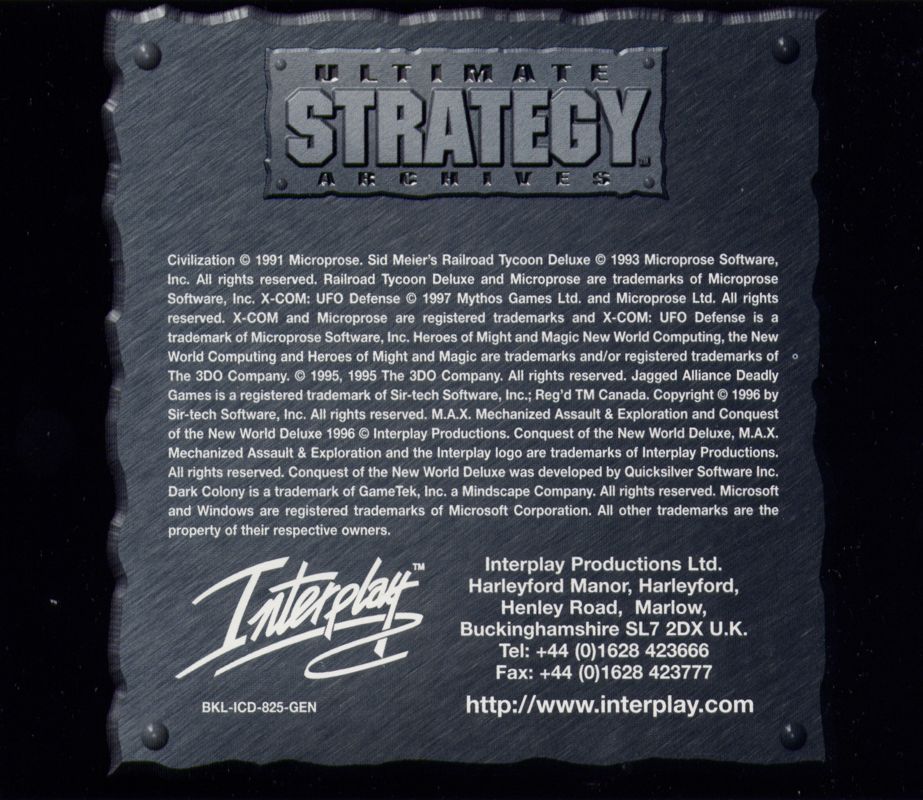 Ultimate Strategy Archives cover or packaging material - MobyGames