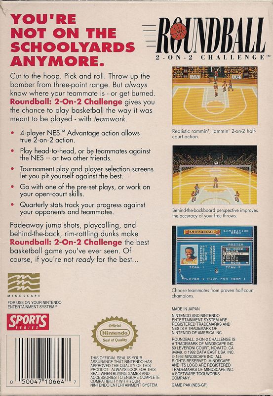 Roundball: 2-On-2 Challenge cover or packaging material - MobyGames