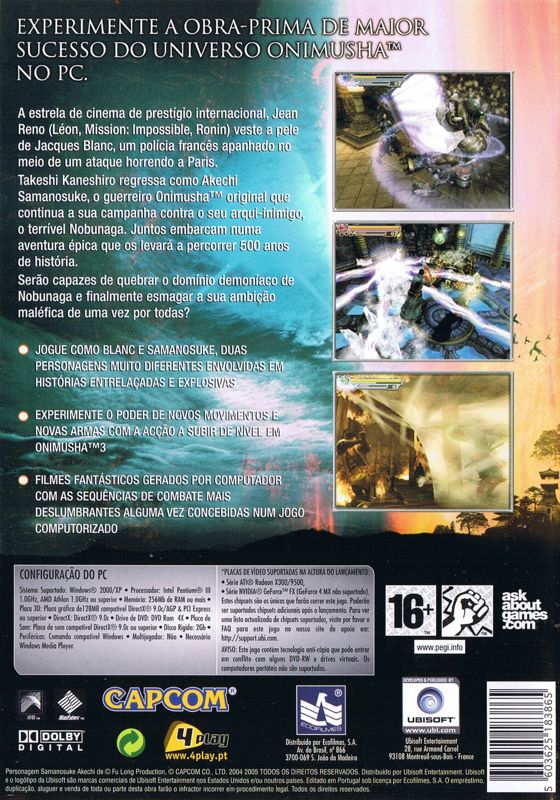 Onimusha 3: Demon Siege cover or packaging material - MobyGames