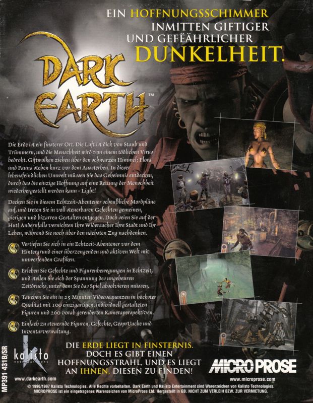 Dark Earth cover or packaging material - MobyGames