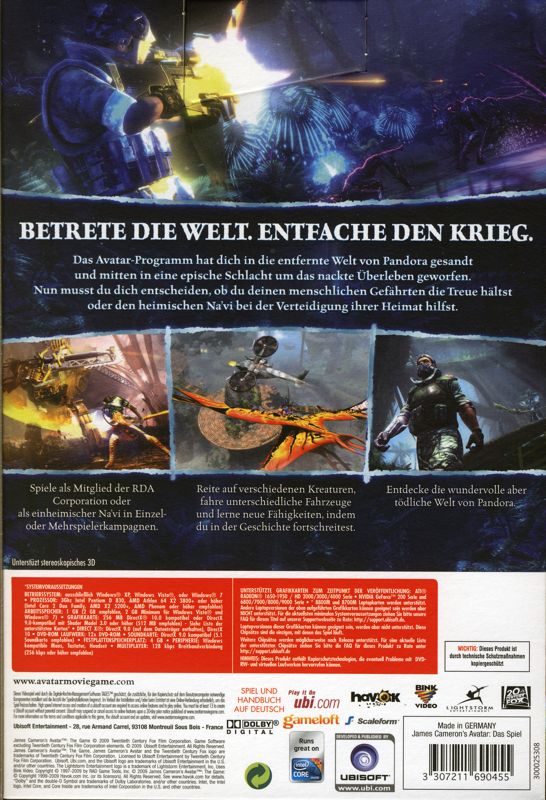 James Cameron's Avatar: The Game (Collector Edition) cover or packaging ...