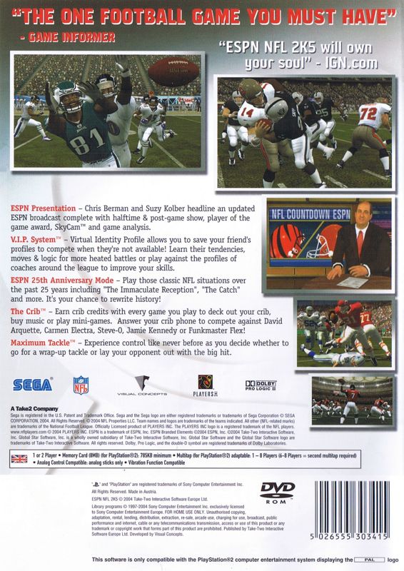 ESPN NFL 2K5 cover or packaging material - MobyGames