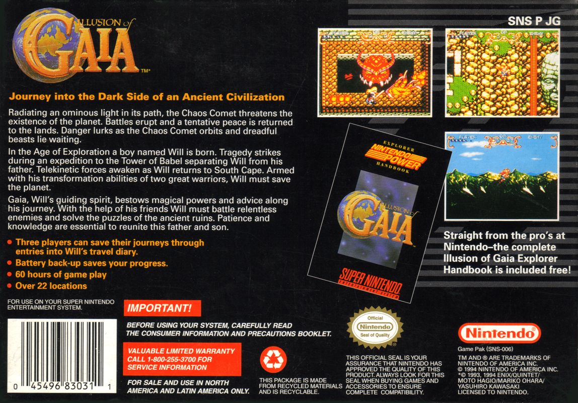 Illusion of Gaia cover or packaging material - MobyGames