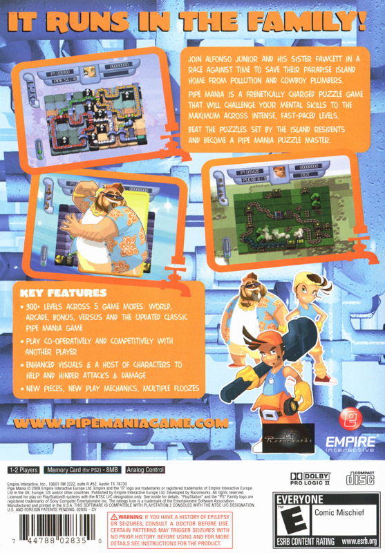 Pipe Mania cover or packaging material - MobyGames