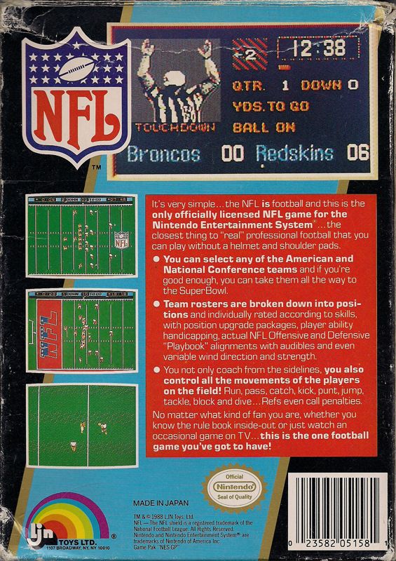 NFL cover or packaging material - MobyGames