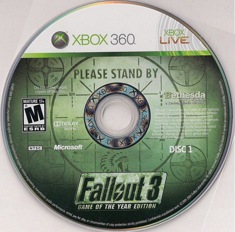 Fallout 3 Xbox Cd Case