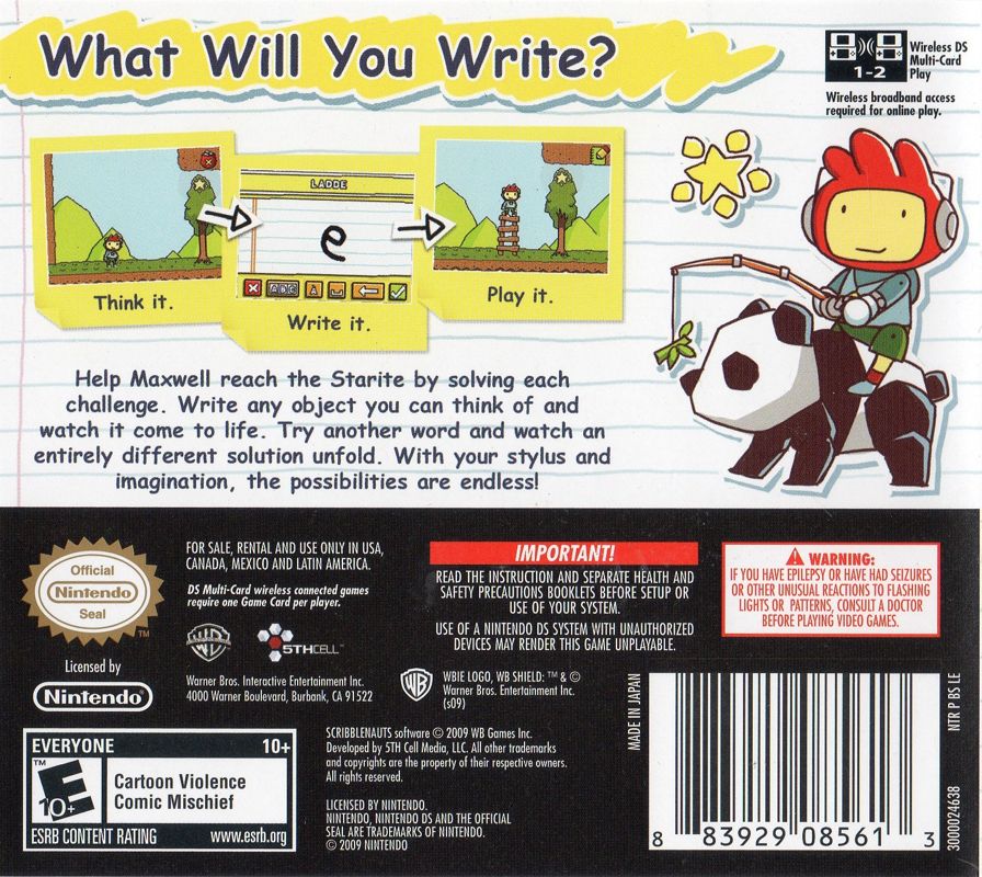 Scribblenauts cover or packaging material - MobyGames