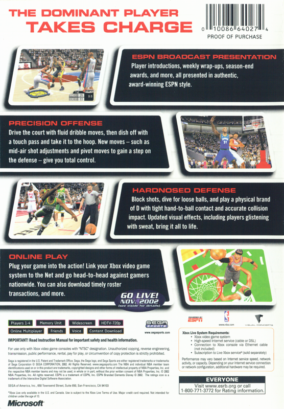 NBA 2K3 cover or packaging material - MobyGames