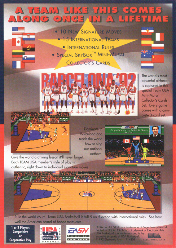 Team USA Basketball cover or packaging material - MobyGames