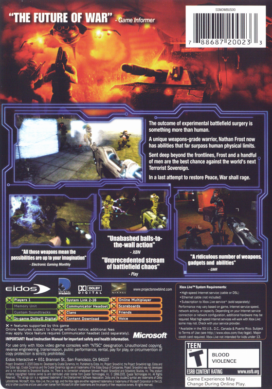 Project: Snowblind cover or packaging material - MobyGames