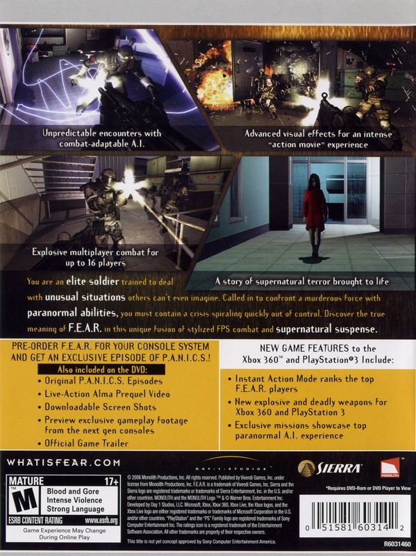 F.E.A.R.: First Encounter Assault Recon cover or packaging material ...
