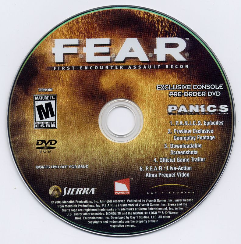 F.E.A.R.: First Encounter Assault Recon cover or packaging material ...