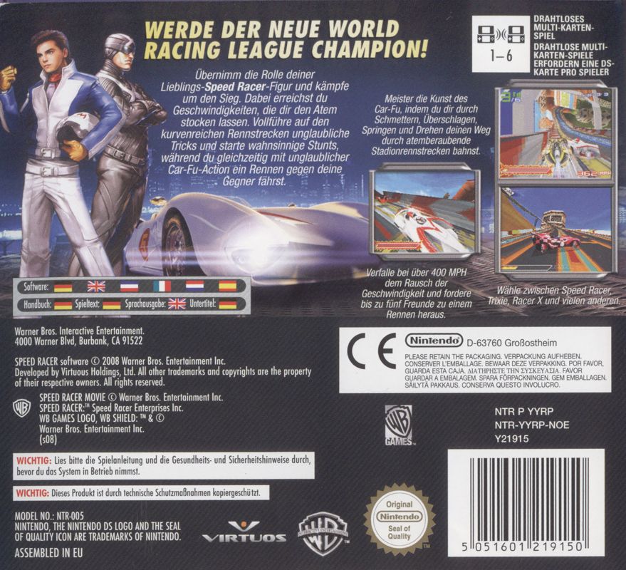 Speed Racer: The Videogame cover or packaging material - MobyGames