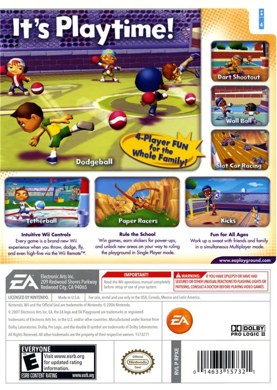 EA Playground cover or packaging material - MobyGames