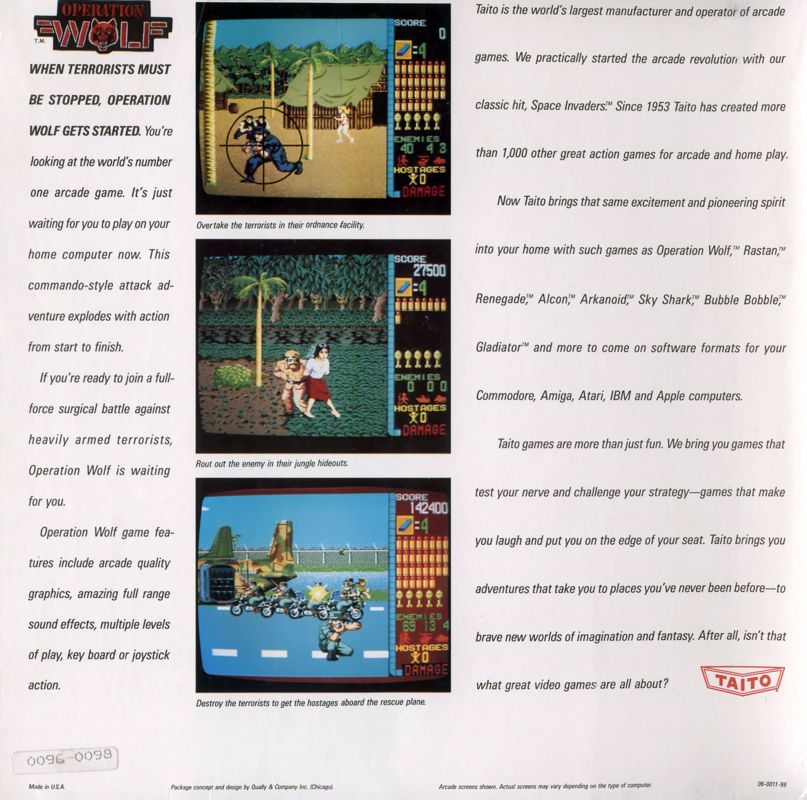 Operation Wolf cover or packaging material - MobyGames