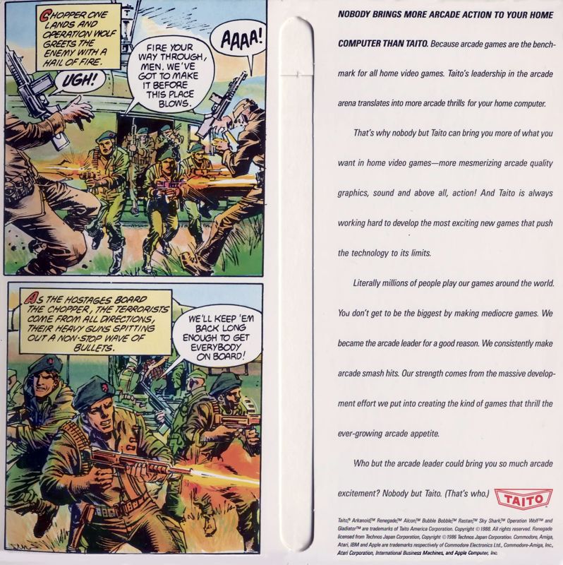 Operation Wolf cover or packaging material - MobyGames