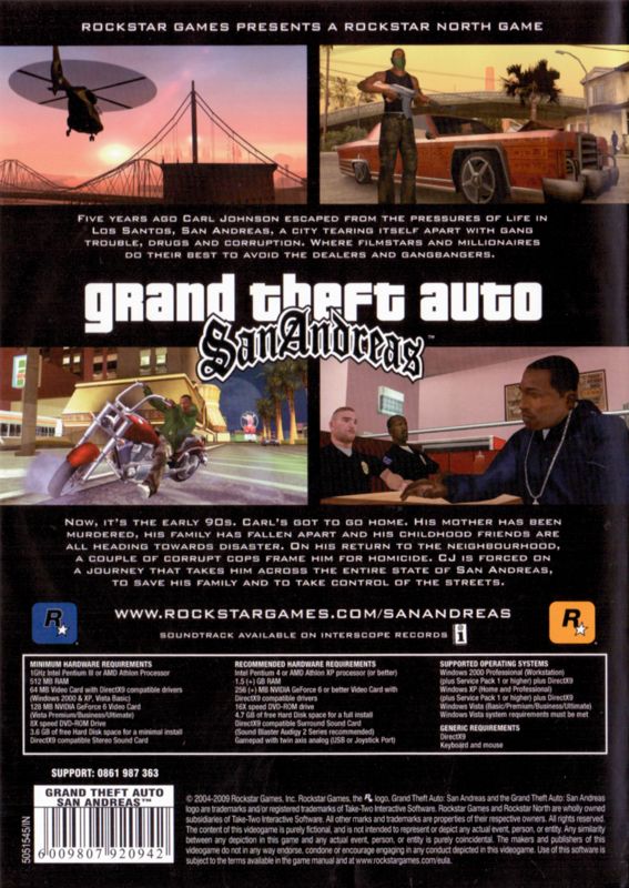 Grand Theft Auto: San Andreas cover or packaging material - MobyGames