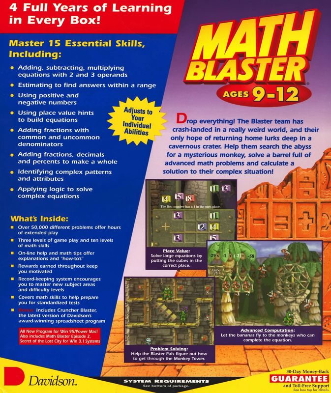 Math Blaster: Ages 9-12 cover or packaging material - MobyGames