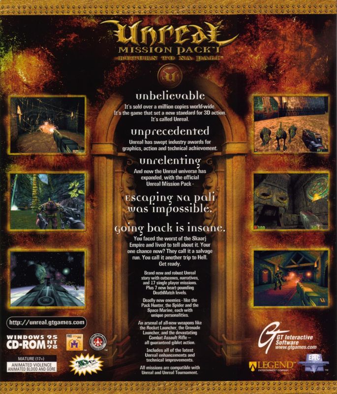 Unreal Mission Pack 1: Return to Na Pali cover or packaging material ...