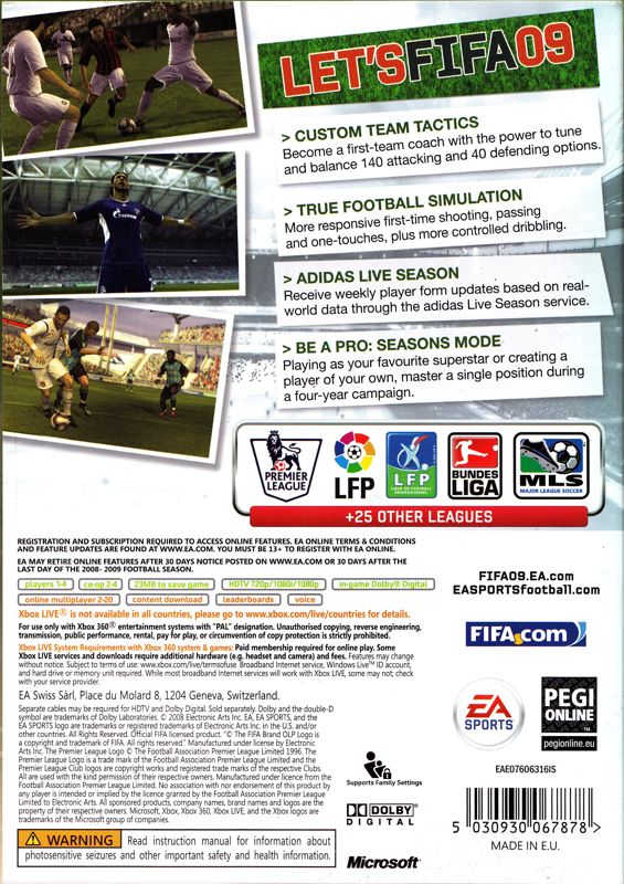 FIFA Soccer 09 cover or packaging material - MobyGames
