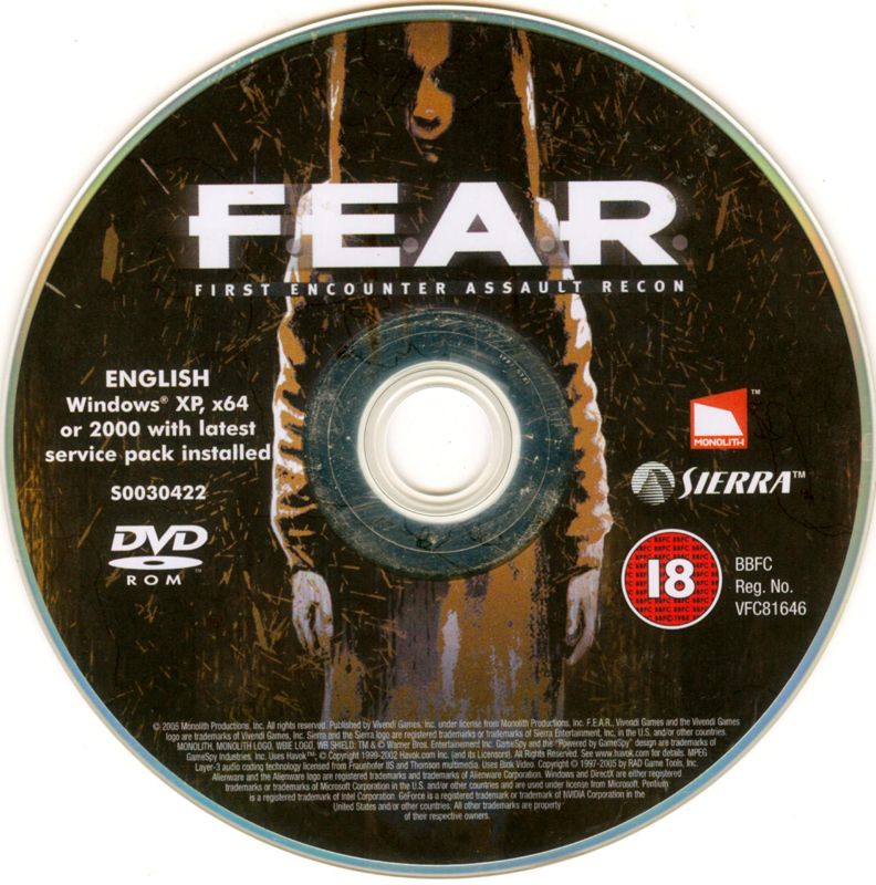 F.E.A.R.: First Encounter Assault Recon cover or packaging material ...