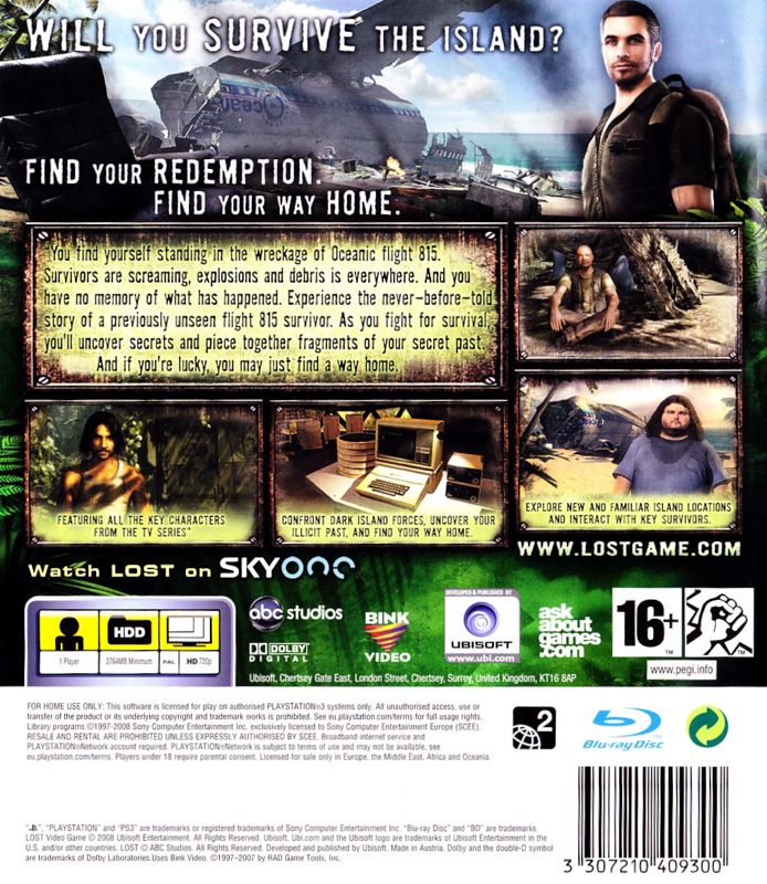 Lost: Via Domus - The Video Game cover or packaging material - MobyGames
