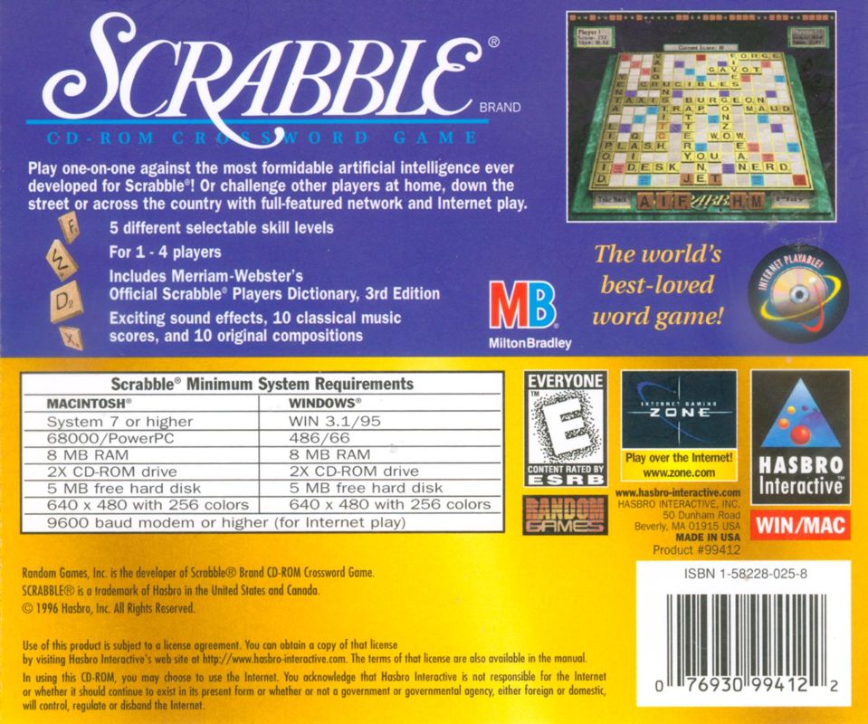 Scrabble cover or packaging material - MobyGames