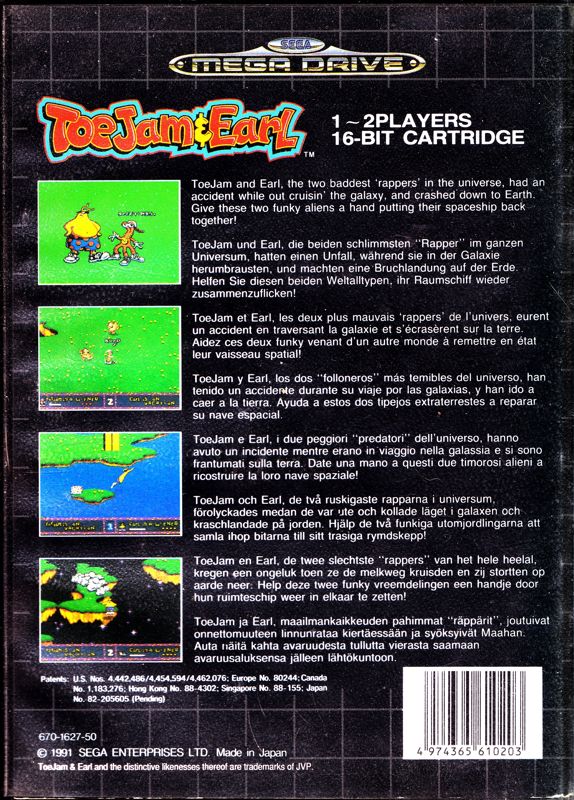 ToeJam & Earl cover or packaging material - MobyGames