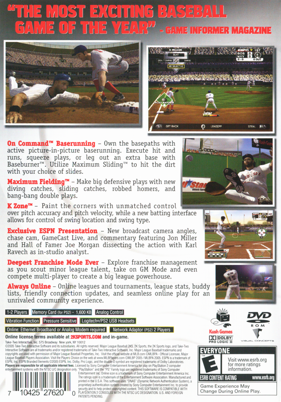 Major League Baseball 2K5 cover or packaging material - MobyGames