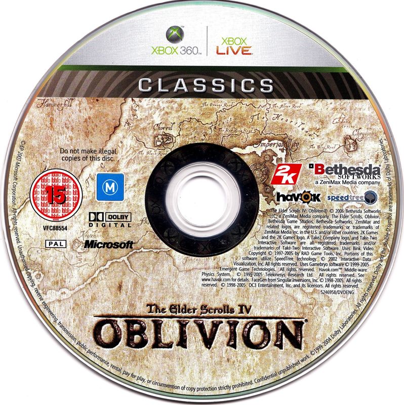 The Elder Scrolls IV: Oblivion cover or packaging material - MobyGames