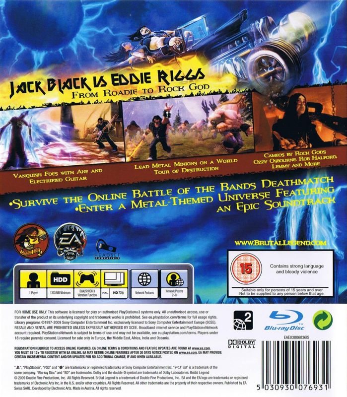 Brütal Legend cover or packaging material - MobyGames