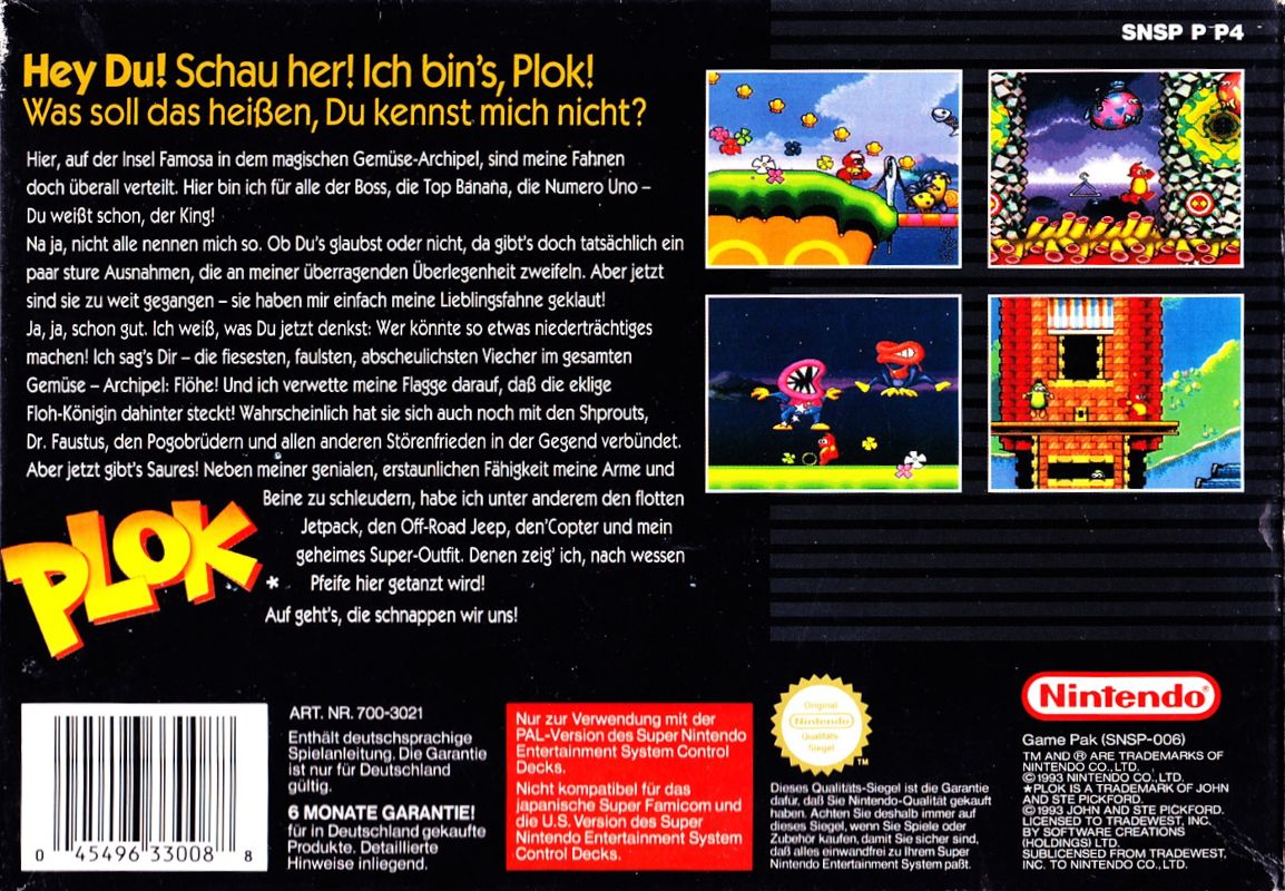 Plok cover or packaging material - MobyGames