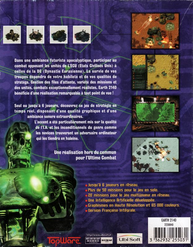 Earth 2140 cover or packaging material - MobyGames