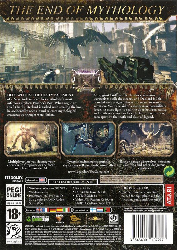 Legendary cover or packaging material - MobyGames