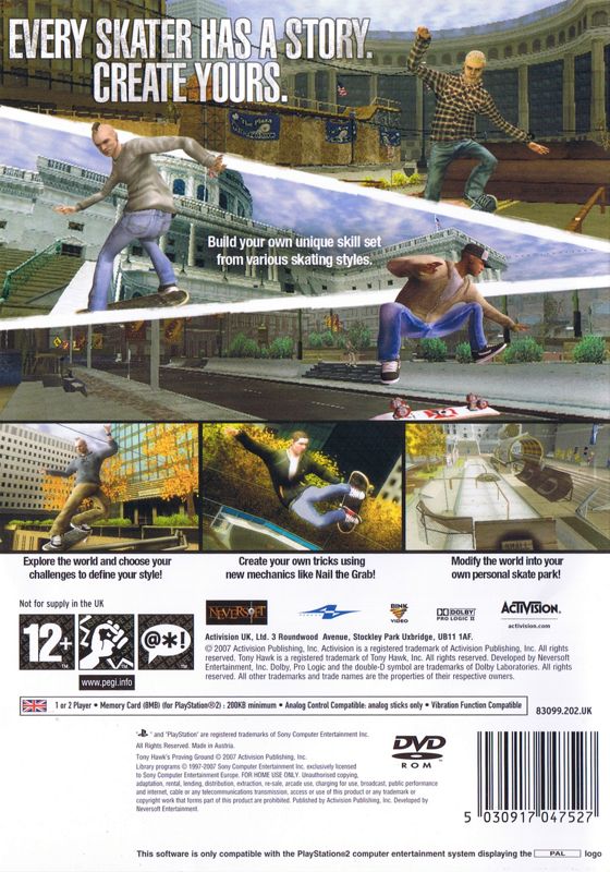 Tony Hawk's Proving Ground cover or packaging material - MobyGames