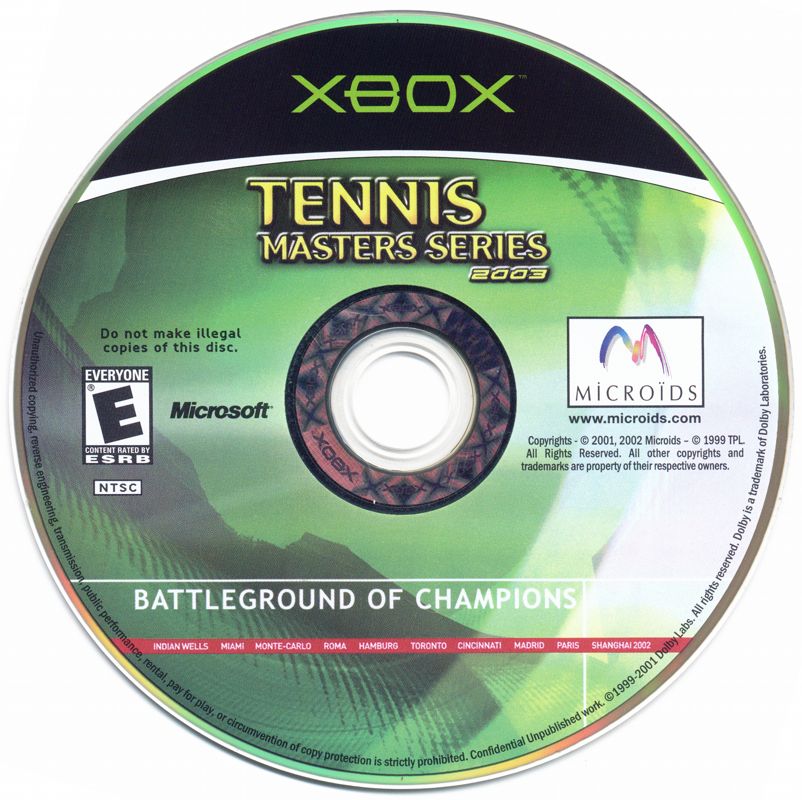 Tennis Masters Series 2003 cover or packaging material - MobyGames