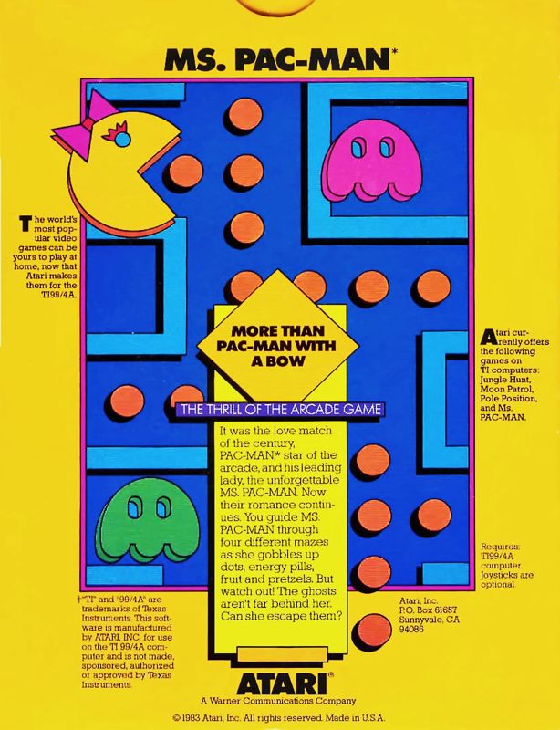 Ms. Pac-Man cover or packaging material - MobyGames